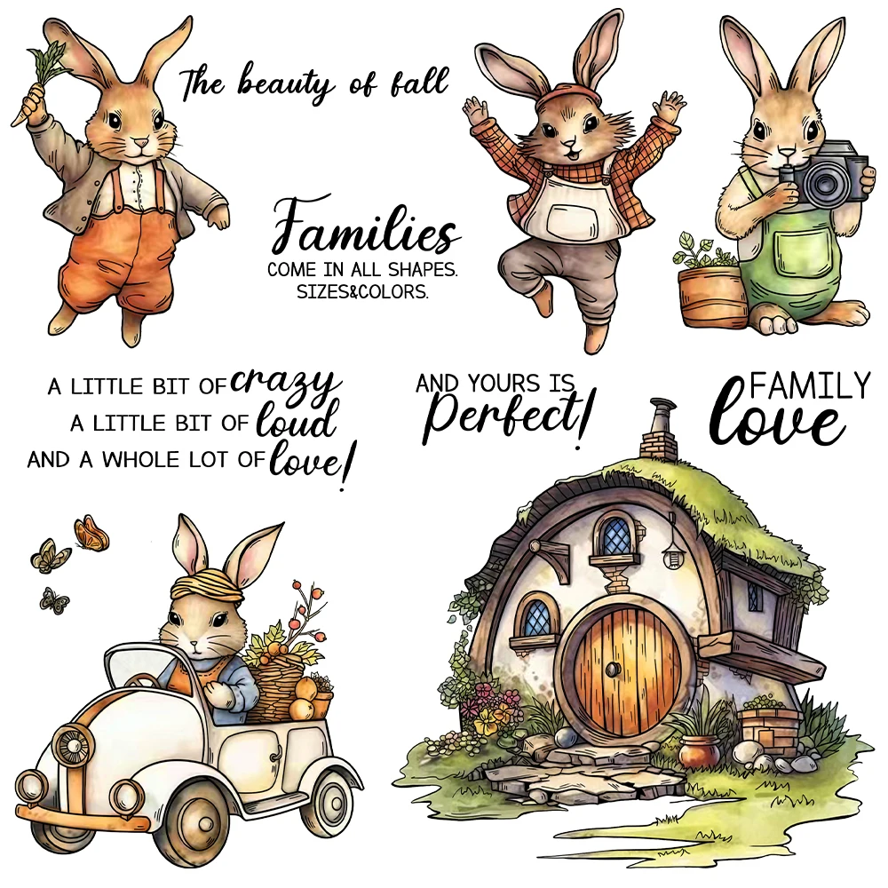 Mangocraft-Easter-Rabbits-Bunny-Family-Home-Clear-Stamps-DIY ...