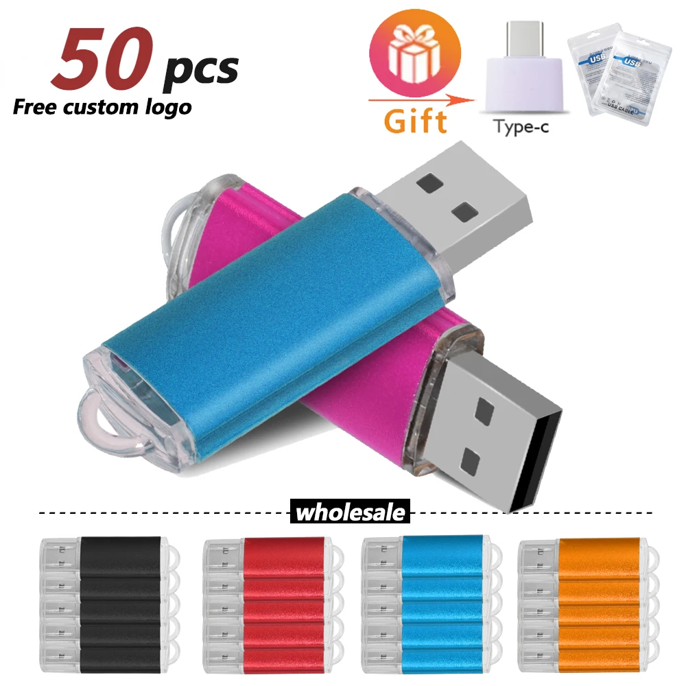 50pcs/lot Business For Bidding Usb Flash Drives 2.0 1gb 4gb 32gb Free ...