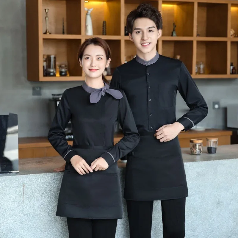 Long-Sleeve-Hotel-Food-Service-Waiter-Uniform-Women-Western-Restaunrant ...