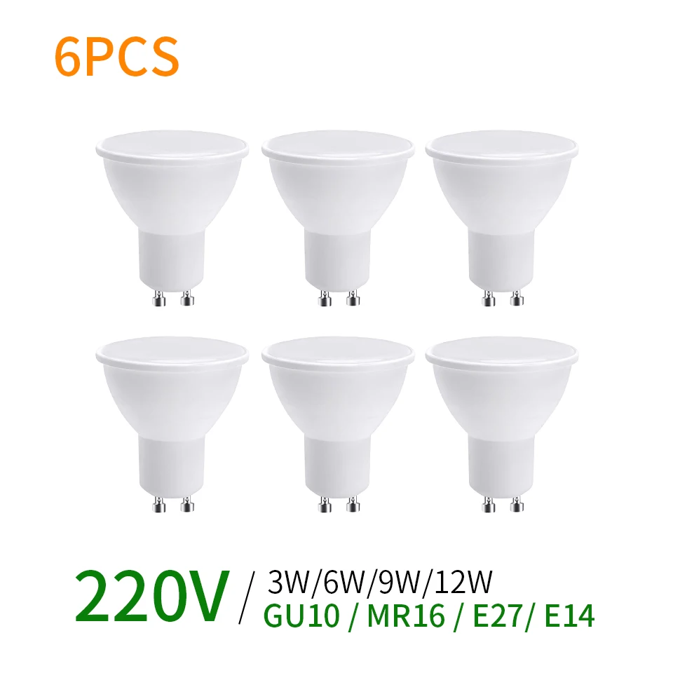 6PCS GU10 Led Bulb Light 220V MR16 Corn Lamp E27 Spot Light LED Bombilla Lampara E14 Bulb Home ...