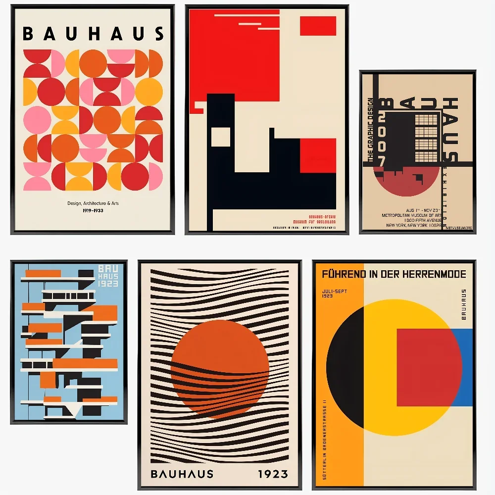 1PC Bauhaus Modern Simplicity Geometric Poster Paper Print Home Living ...