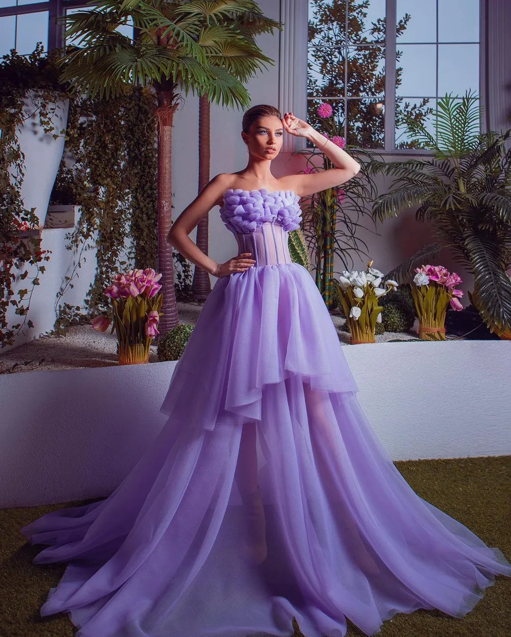 Light Purple Lace Wedding Dress