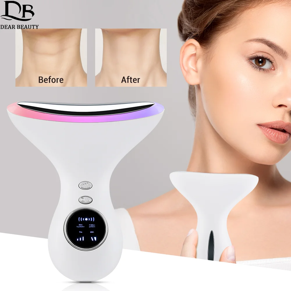 IPL EMS Microcurrent Face Lifting Machine Neck Beauty Device Removal Wrinkle Firming ...
