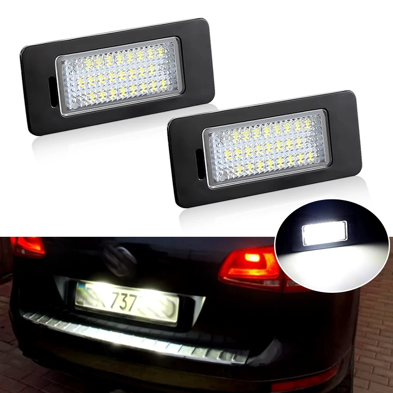 2PCS-LED-License-Number-Plate-Light-Lamp-For-VW-Golf-Mk6-Mk7-Plus ...