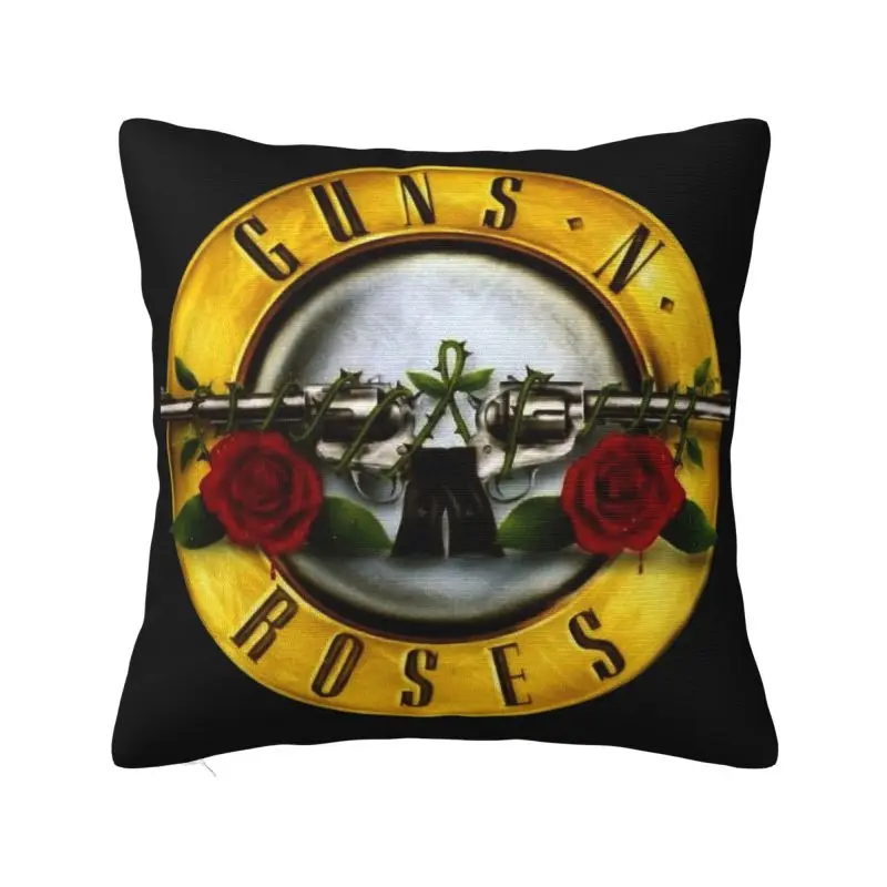 Guns N Roses Bullet Logo Cushion Cover 40x40cm Hard Rock Band Velvet ...