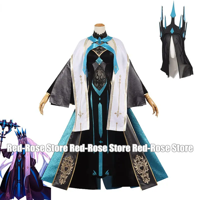 Game FGO Winter Queen Morgan le Fay Cosplay Costume Fancy Party Dress ...
