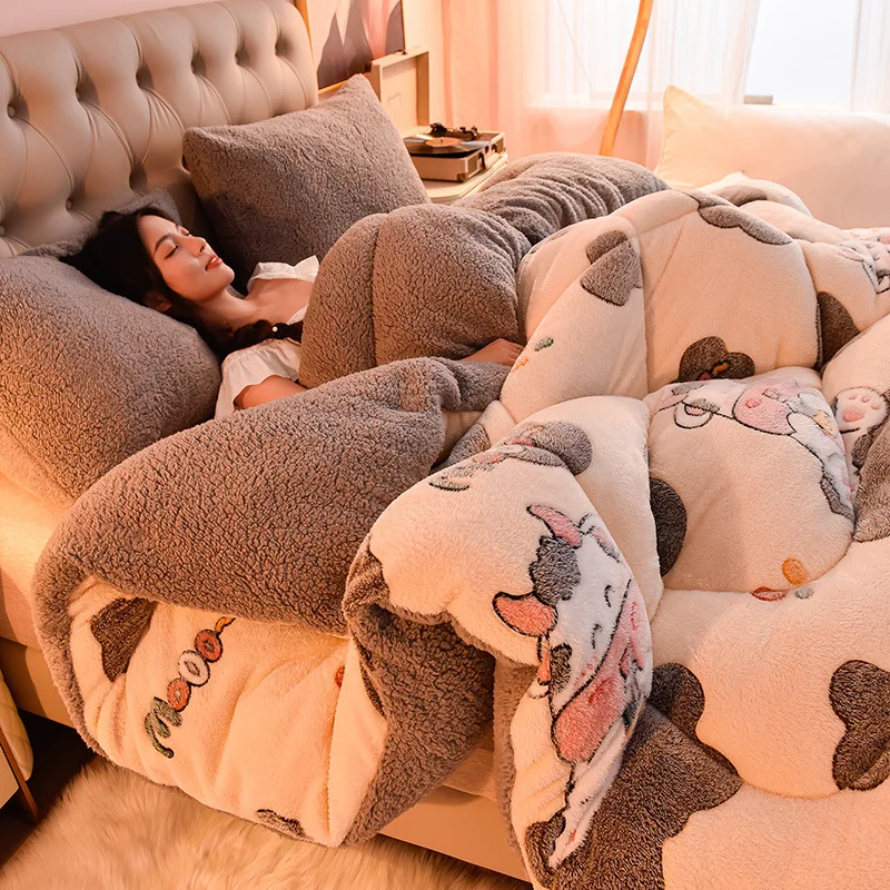 New-Super-Soft-Cashmere-Wool-Quilt-Winter-Thickened-Comforter-Warmth ...