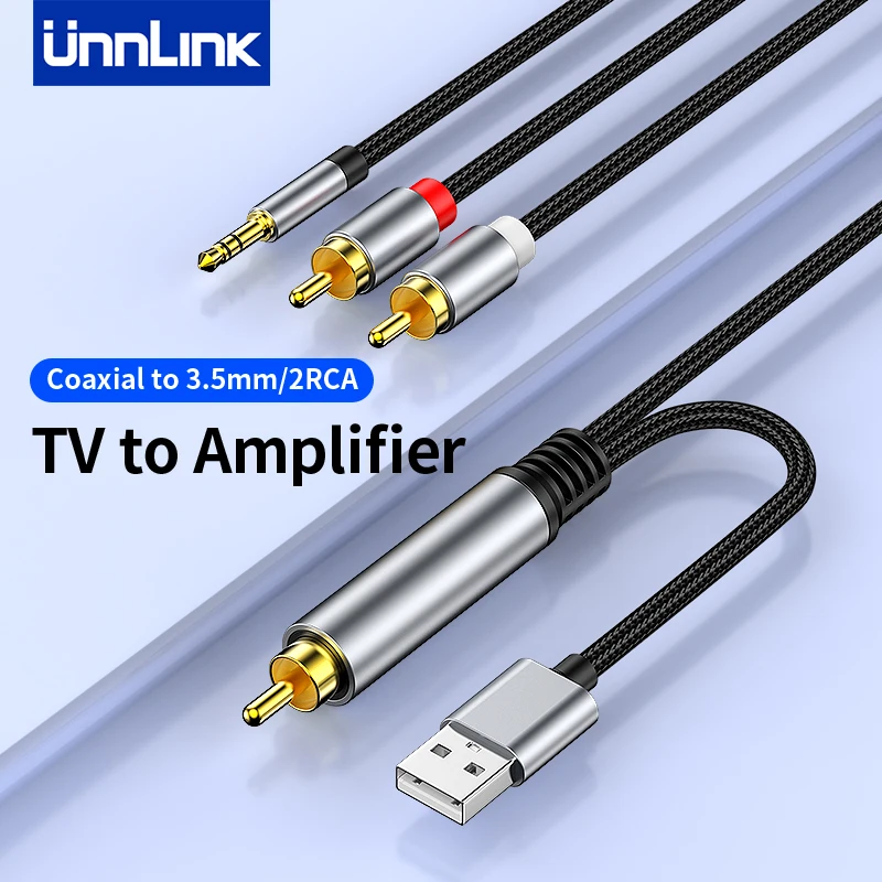 Unnlink-Digital-to-Analog-Audio-Converter-Cable-SPDIF-Coaxial-to-2RCA-3 ...