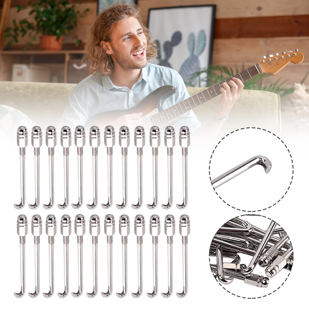 24pcs Banjo Chrome Hook Guitar Accessories For Traditional Banjo Thread ...