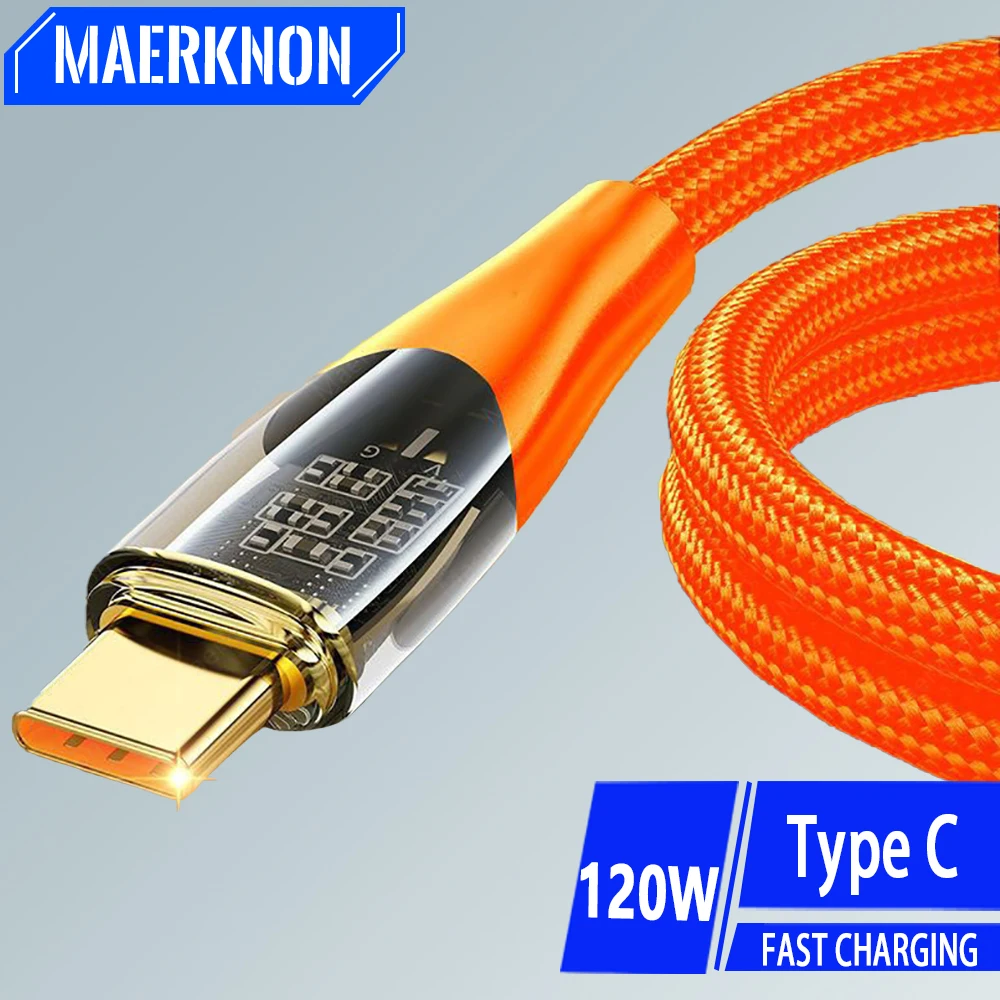 120W-USB-C-Cable-6A-Super-Fast-Charge-Phone-Charger-Type-C-Cable-For ...