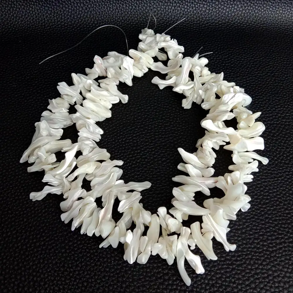 3-Strands-Natural-White-Sea-Shell-Freeform-Loose-Strand-Beads-For ...