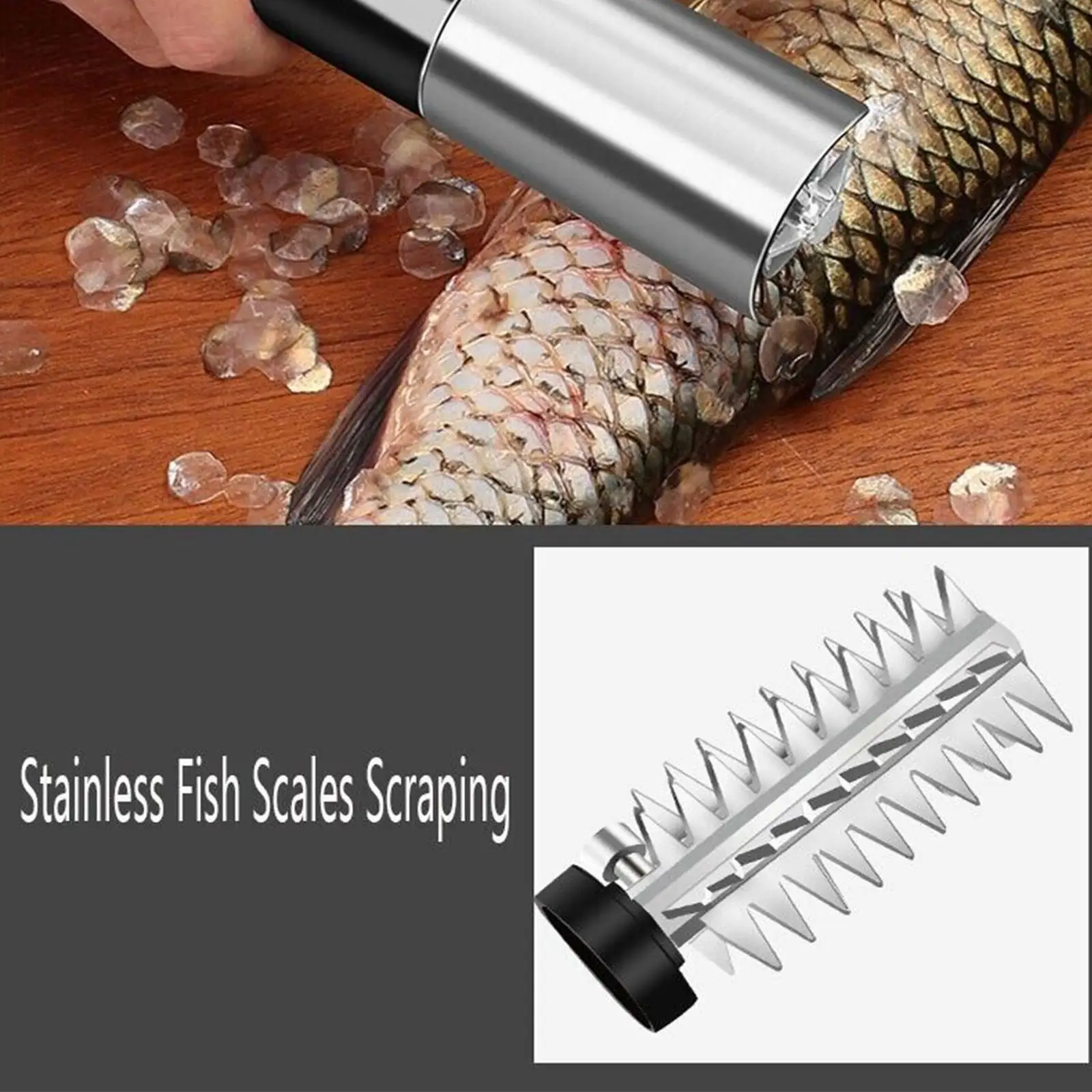 Machine à écailles de poisson électrique,tête de coupe,grattoir à ...