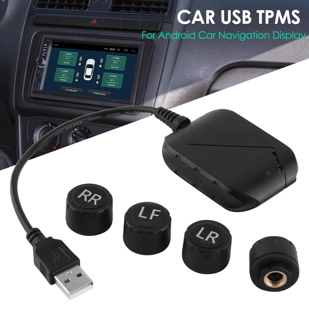 USB-Android-TPMS-External-Internal-Sensor-Wireless-Tire-Pressure ...