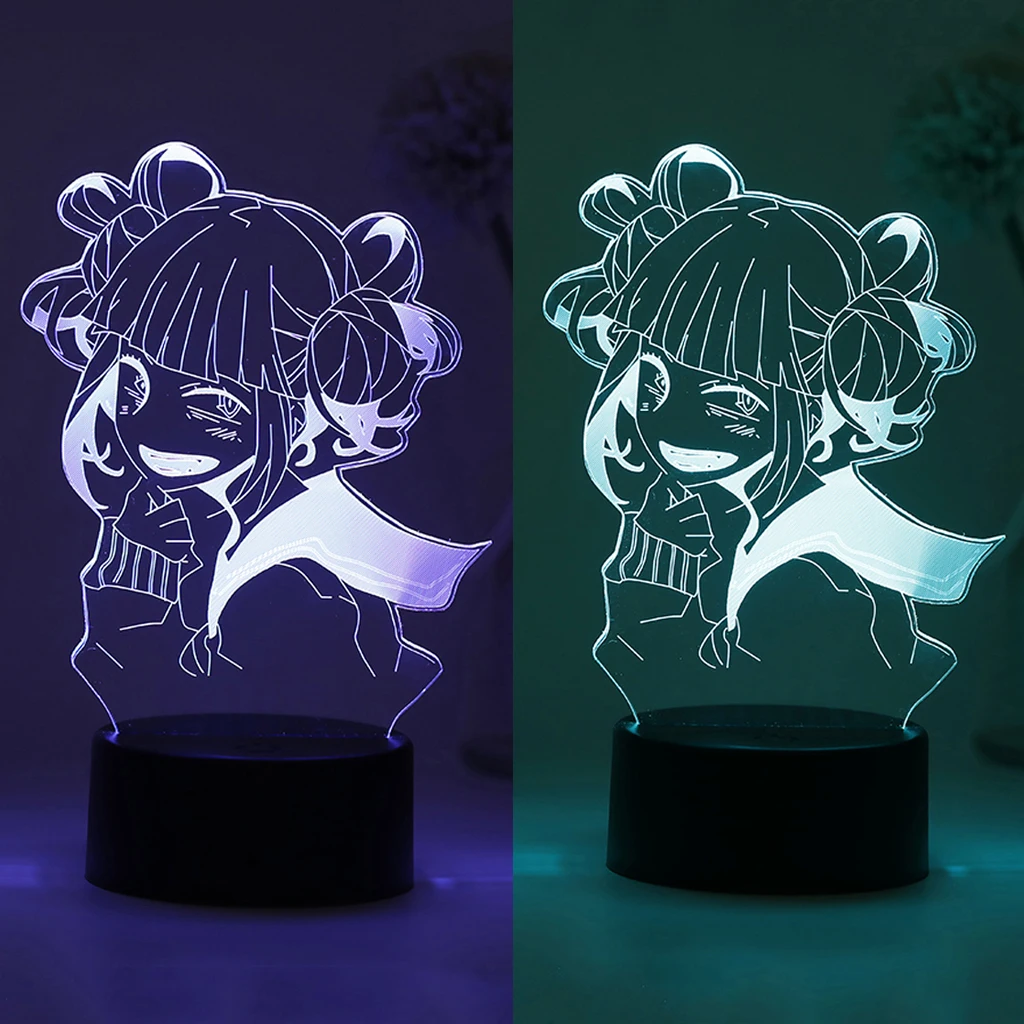 Anime meu herói academia 3d led night light mangá figura himiko toga ...