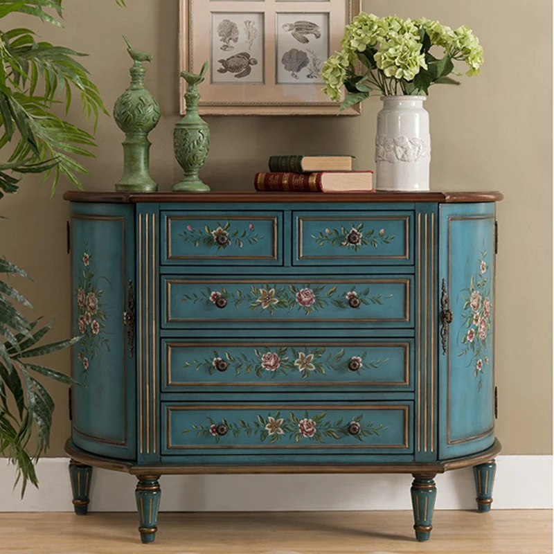 Semicircle-Entrance-Cabinet-Chinese-Style-Solid-Wood-Chest-of-Drawers ...