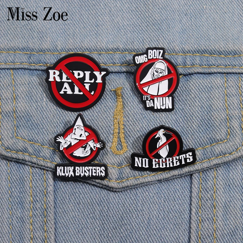 Prohibition-Symbols-Enamel-Pins-Custom-No-KLUX-BUSTERS-Brooches-Lapel ...