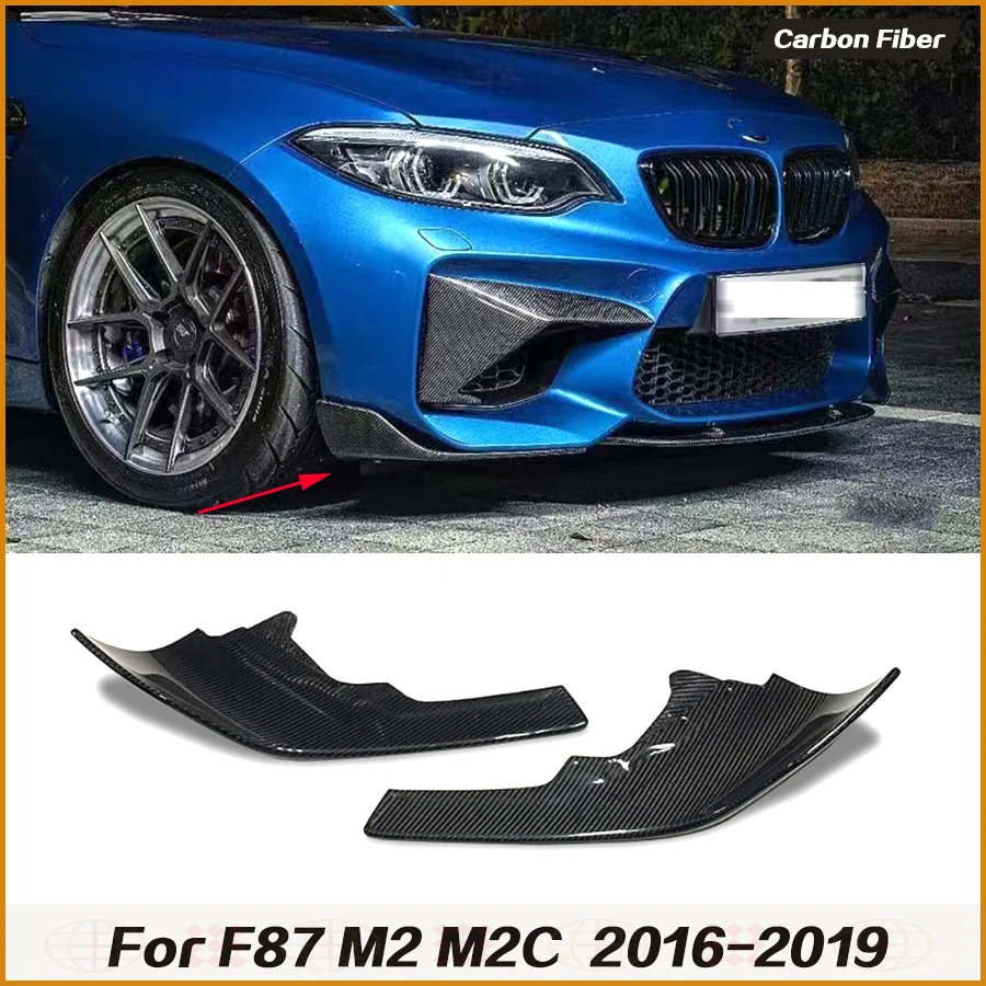 Real Carbon Fiber Car Front Bumper Lip Splitter Side Cover For BMW F87 ...
