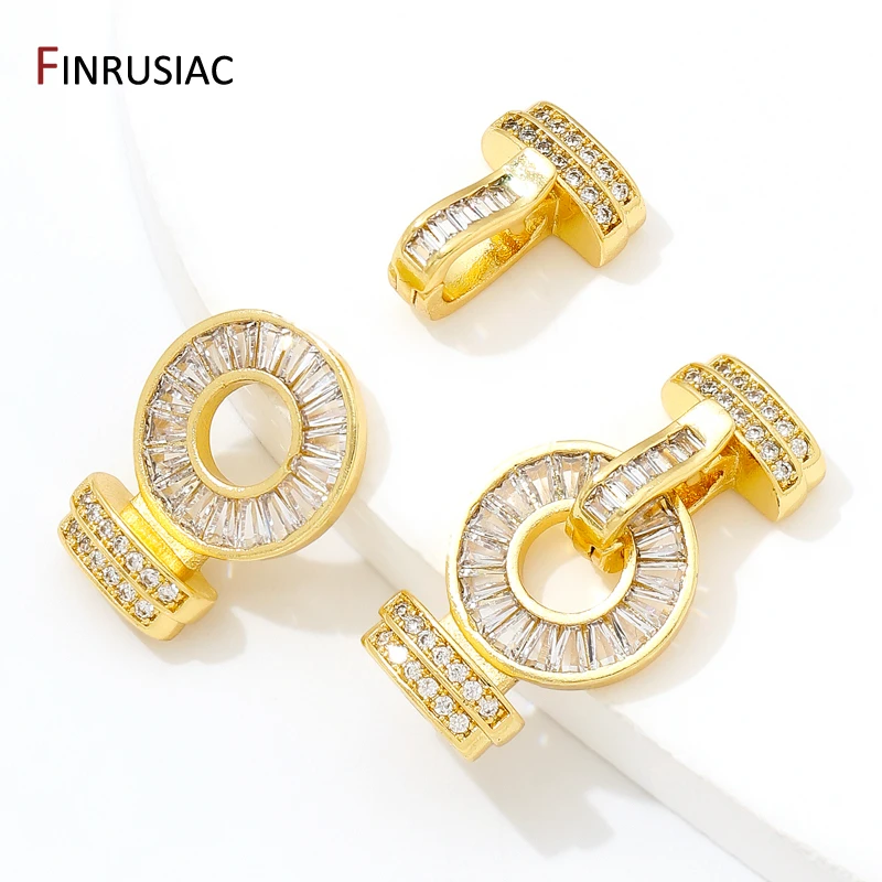 18K Gold Plated Cubic Zirconia Creative Decoration Fastener Lock ...