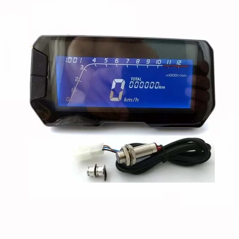 LED-12000RPM-6-Gear-Universal-Motorcycle-LCD-Digital-Speedometer ...