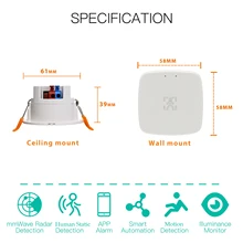 Smart Life Zigbee Human Presence Detector Tuya Wifi MmWave Radar Pir ...