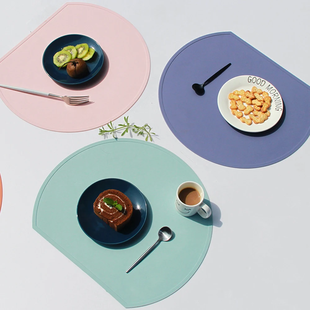 Table-Mat-Irregular-Shape-Semi-Circle-Table-Mat-Waterproof-Anti ...