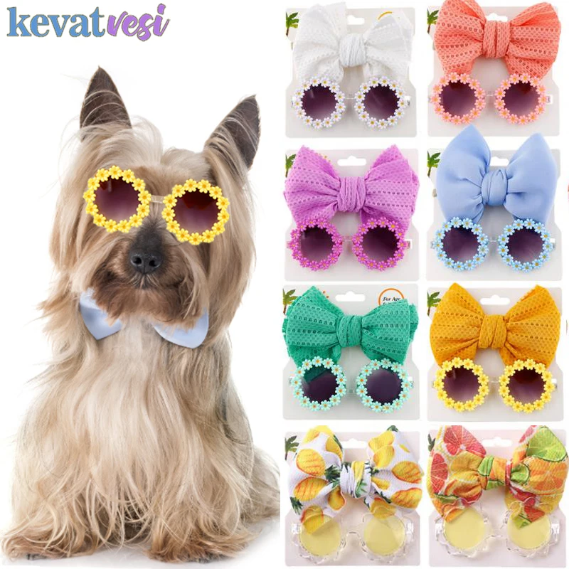 2Pcs-Set-Pet-Dog-Headband-Summer-Beach-Dog-Sunglasses-Dog-Grooming ...