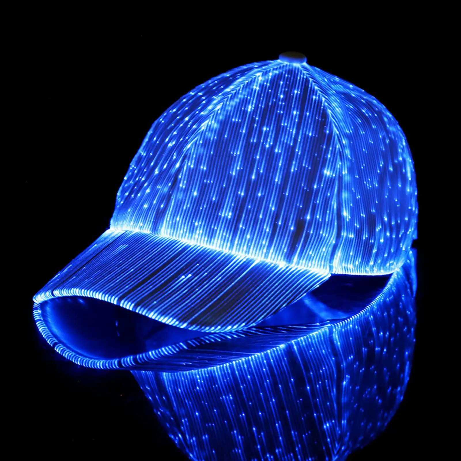 Led Fiber Optic Hat Luminous Hats Usb Charging 11 Colors Flashing ...