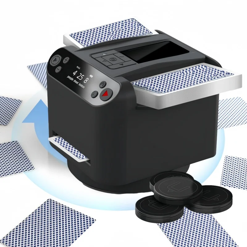 360° Automatic Card Dealer Machine 2-in-1 Poker Dispenser Rechargeable ...