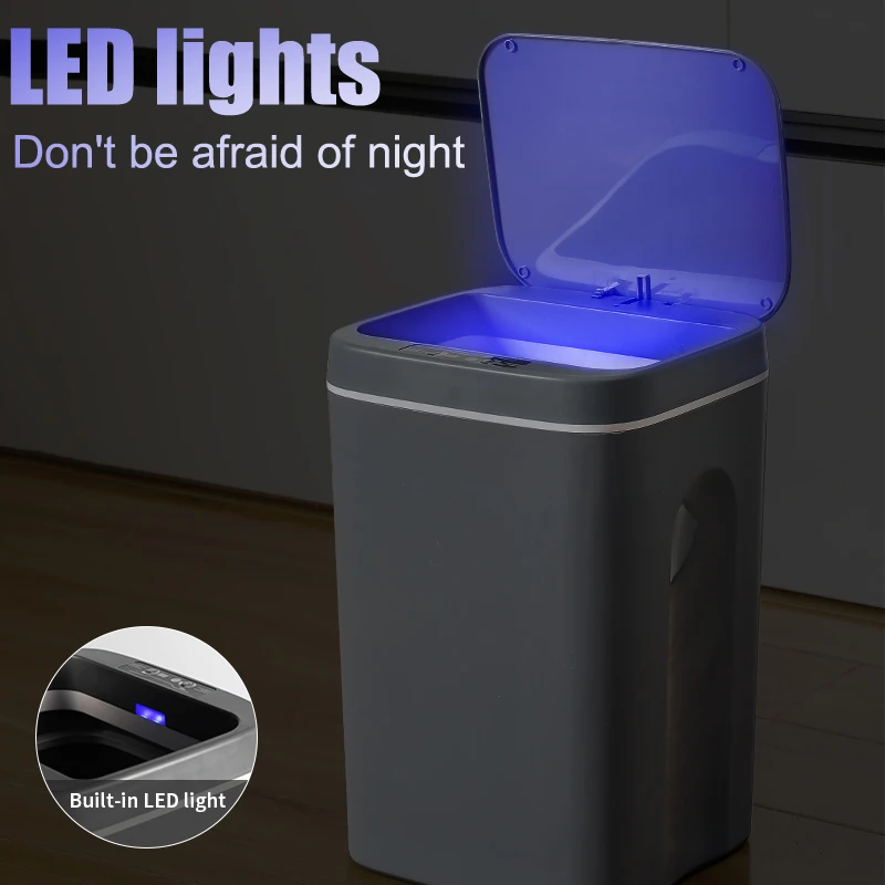 16l Smart Trash Can Dustbin Automatic Touch Bathroom Garbage Toilet ...