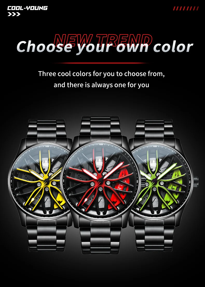 OLEVS 9937 Hip Hop Car Wheel Watch Price in Bangladesh | ShopZ
