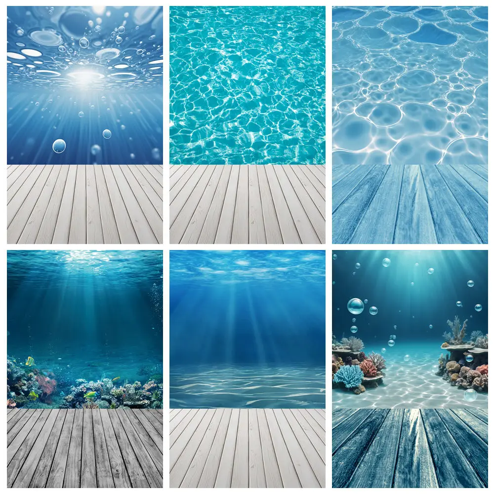 MOON.QG Summer Aquarium Blue Underwater Background Photography Floor ...