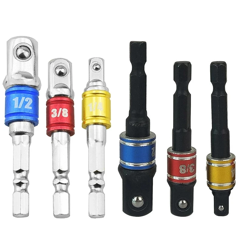 3pcs Colorful Drill Socket Adapter For Impact Driver With Hex Shank To ...