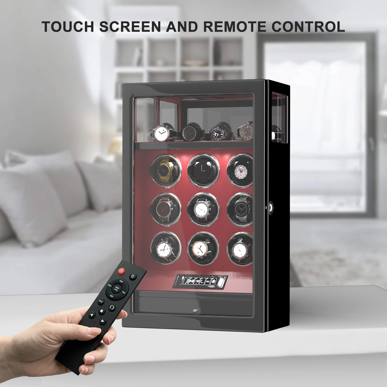 Fingerprint-Watch-Winder-9-slot-Luxury-Automatic-Watch-Safe-Box-Touch ...