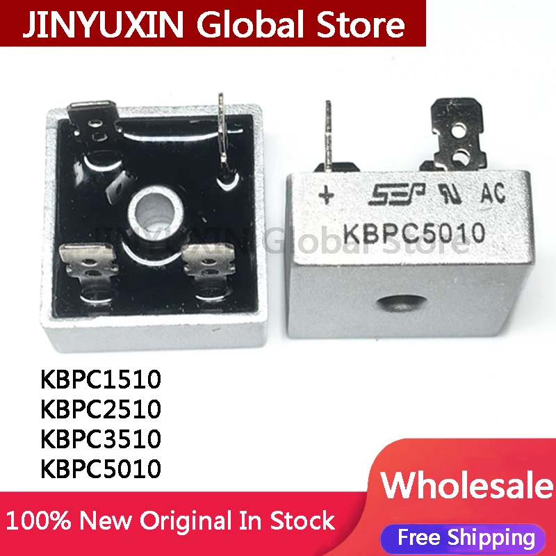 2Pcs KBPC1510 KBPC2510 KBPC3510 KBPC5010 single-phase rectifier bridge ...