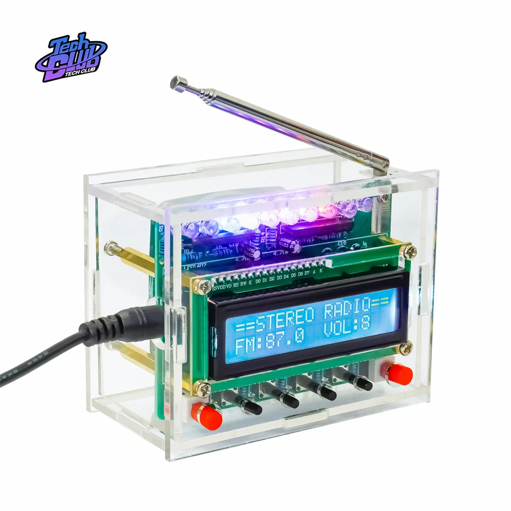FM-Radio-Kit-with-LED-Flashing-Lights-Solder-Practice-DIY-Radio-Kits ...