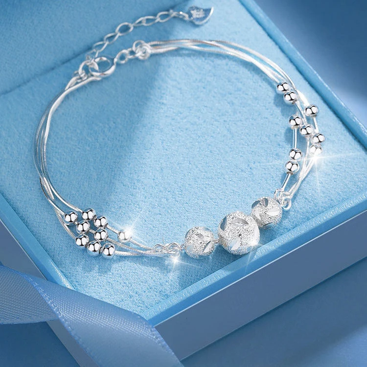 Fine 925 Sterling Silver Lucky Beads Ball Bracelets For Women Luxury ...