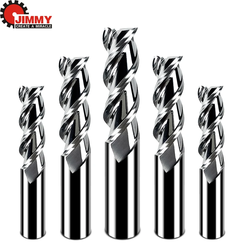 Hrc55 Tungsten Steel Milling Tool 1-20mm Milling Cutter 3 Flute Carbide ...