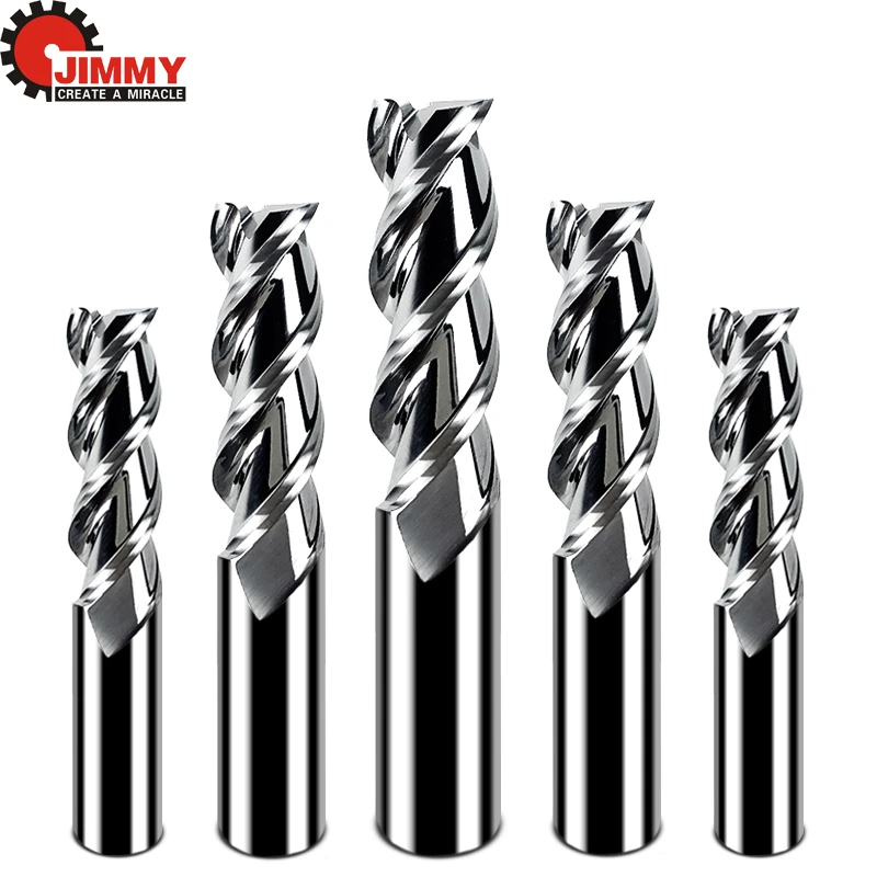Hrc55 Tungsten Steel Milling Tool 1-20mm Milling Cutter 3 Flute Carbide ...