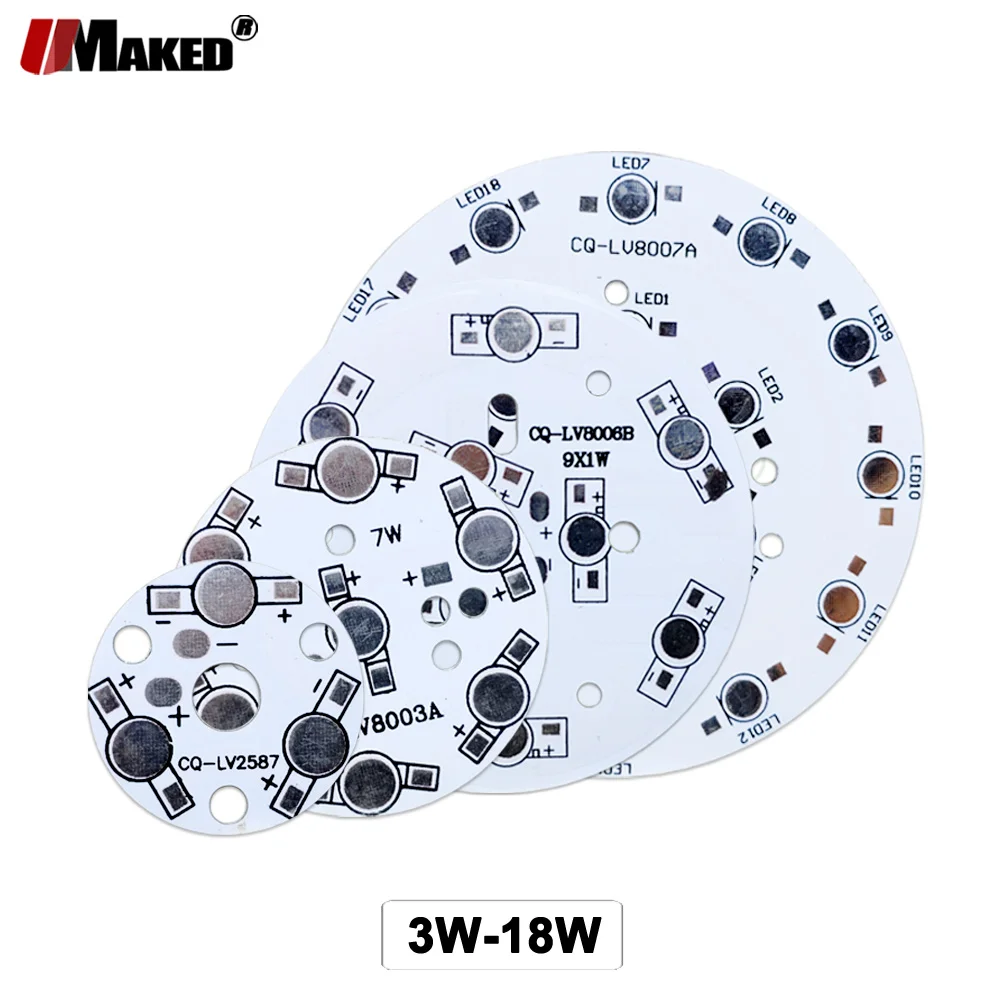LED PCB 알루미늄 플레이트 기판 1W 3W 5 W 7W 9W 12W 15W 방열판 보드, DIY 손전등 스포트라이트 1 3 ...