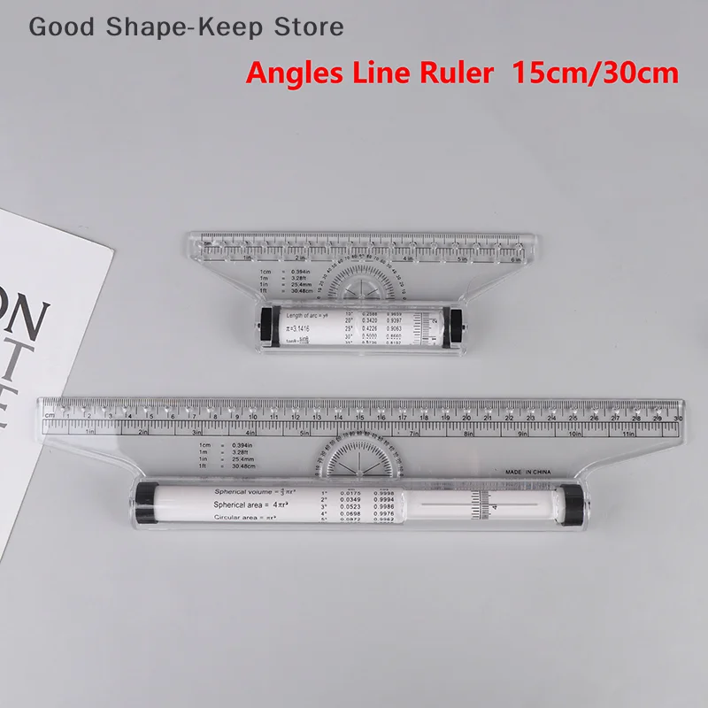 1PC Angles Line Ruler 15cm 30cm Multi-Function Drawing Tool Metric ...