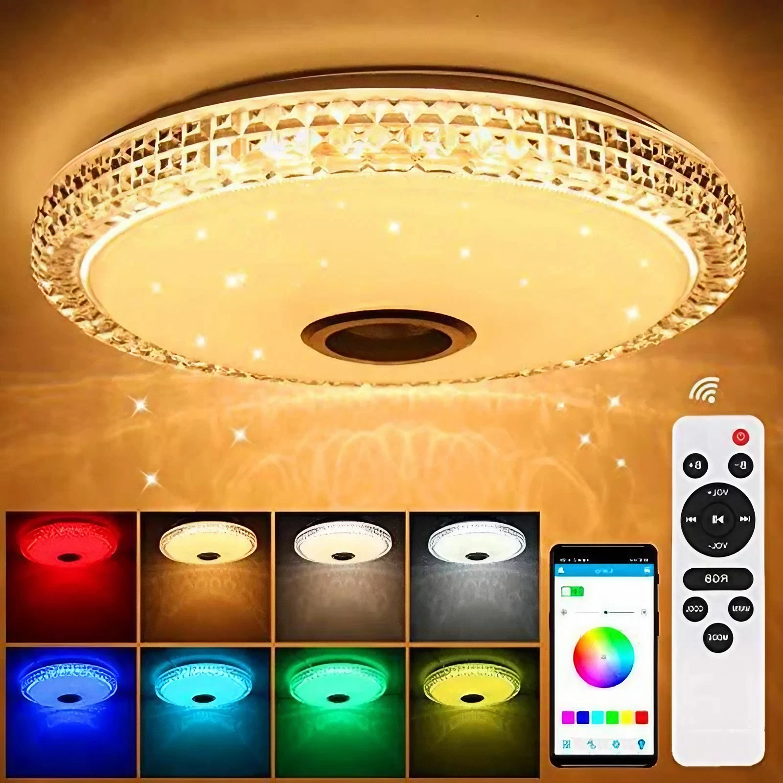 300W-Smart-Lamp-Ceiling-RGB-LED-Lights-Dimmable-APP-Control-Bluetooth ...