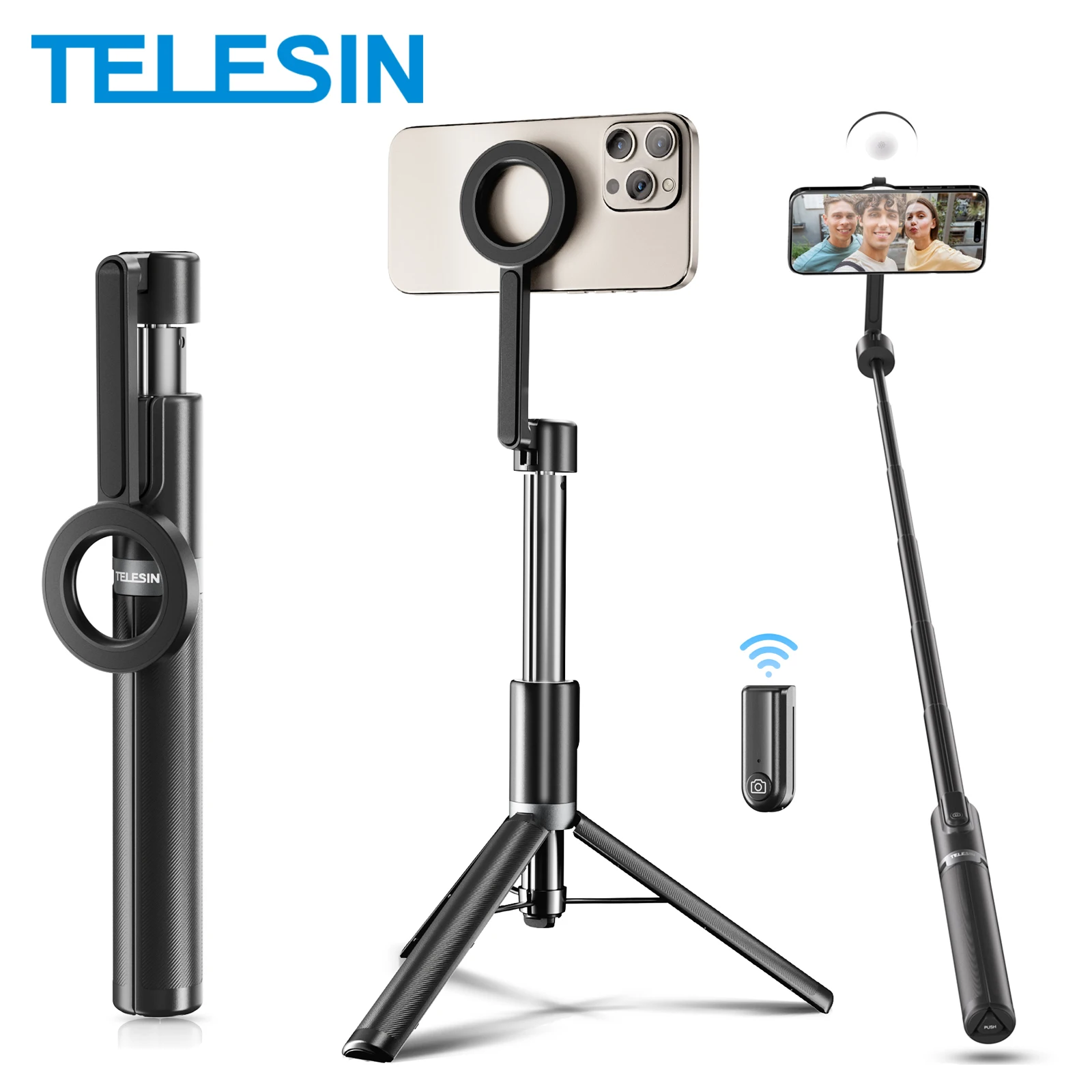 TELESIN-Magnetic-Selfie-Stick-Tripod-with-Remote-Magsafe-Cellphone ...