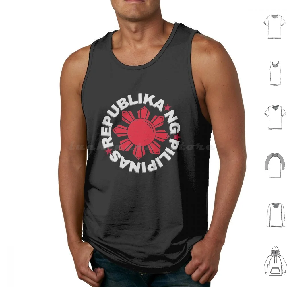 Filipino Republic Ng Pilipinas Tank Tops Print Cotton Filipino Filipina ...