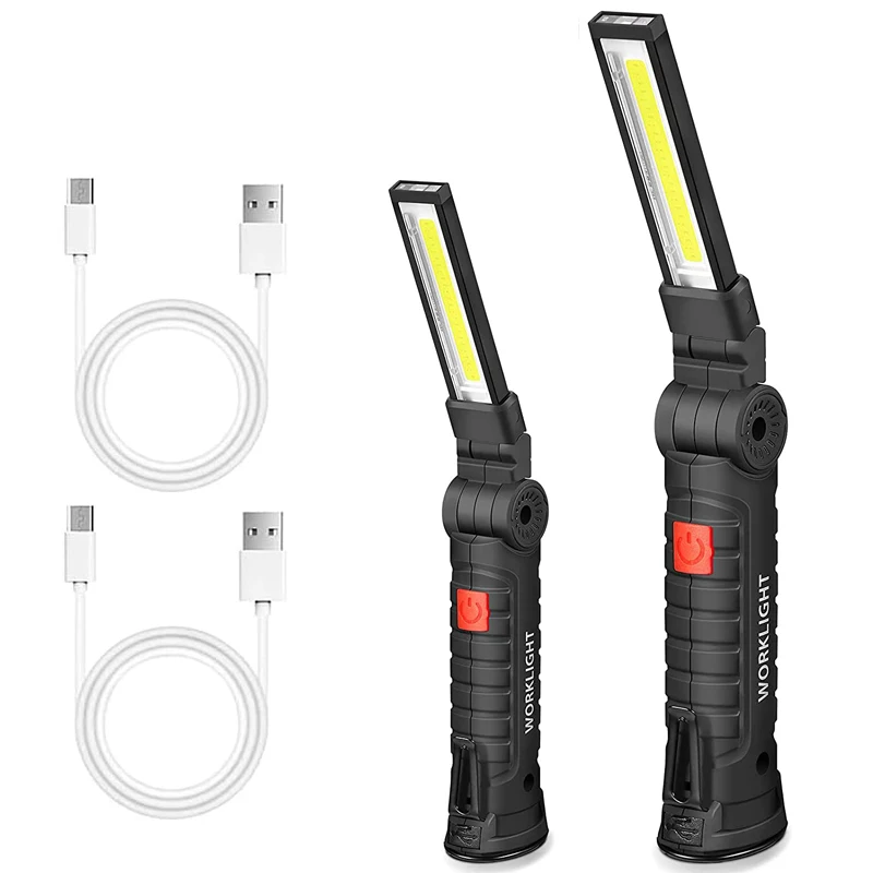 New-COB-LED-Flashlight-Magnetic-Work-Light-USB-Rechargeable-Torch-Hook ...