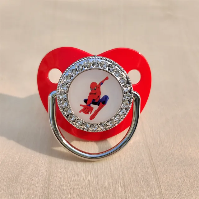 Disney Red Silicone Beads Personalized Pacifier clips with English Name ...