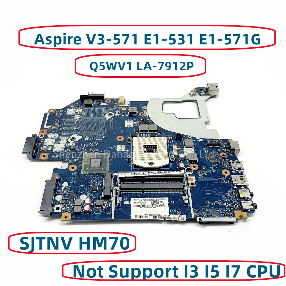 Q5WV1 LA 7912P For Acer Aspire V3 571 E1 531 E1 571G Laptop Motherboard ...