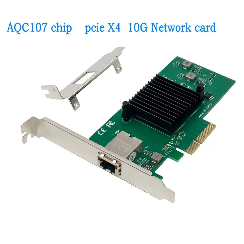 PCIe-3-0-x4-RJ45-Ethernet-Network-Card-10G-server-Lan-Adapter-AQC107 ...