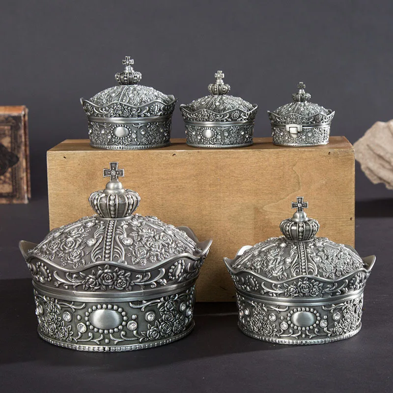 4-Sizes-Metal-Jewelry-Box-Crown-Shape-Vintage-Home-Decoration-Art-Rose ...
