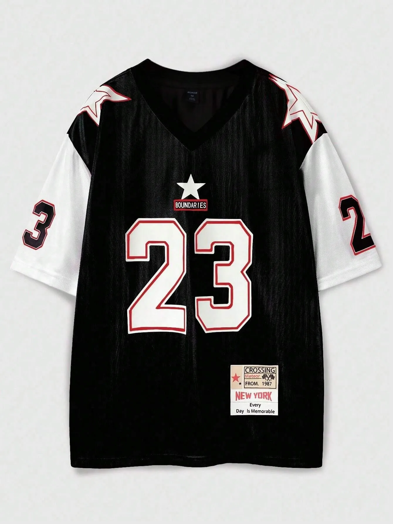Men's Sporty Color-Block Football Jersey TShirt Number 23 Basketball ...