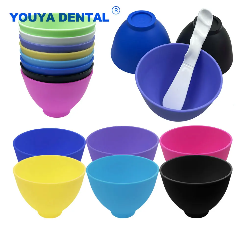 Colorful-Flexible-Silicone-Mixing-Bowl-Dental-Mixed-Plaster-Spatula ...